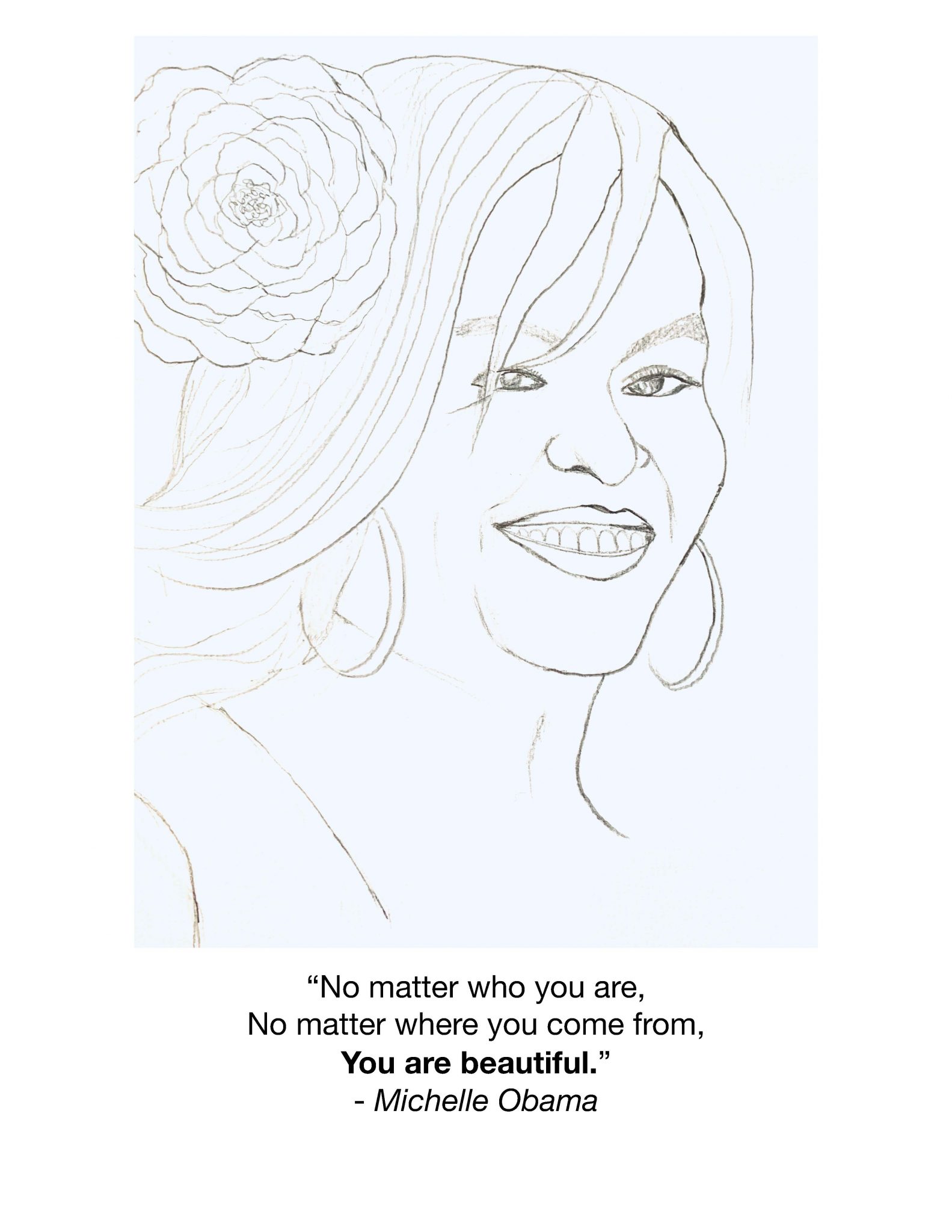 Michelle Obama Coloring Page – PaintBox Art Studio